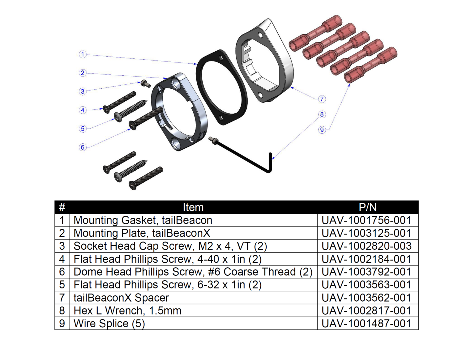 tailBeaconX Universal Installation Kit - uAvionix