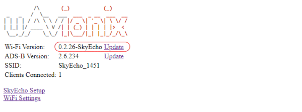 SkyEcho Software Update Wi-Fi Firmware v2.41 Update - uAvionix